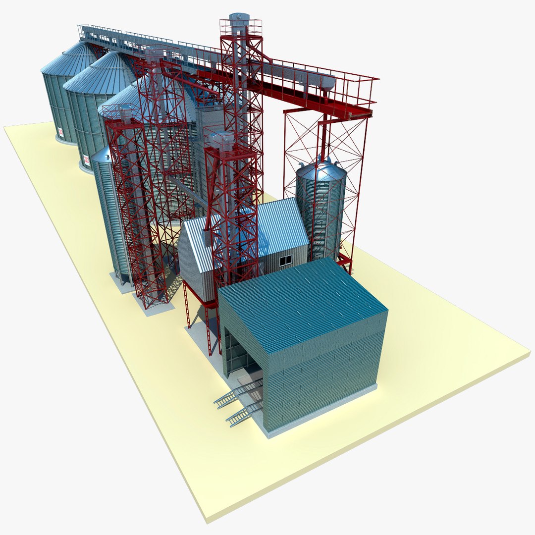 factory silos 3d model