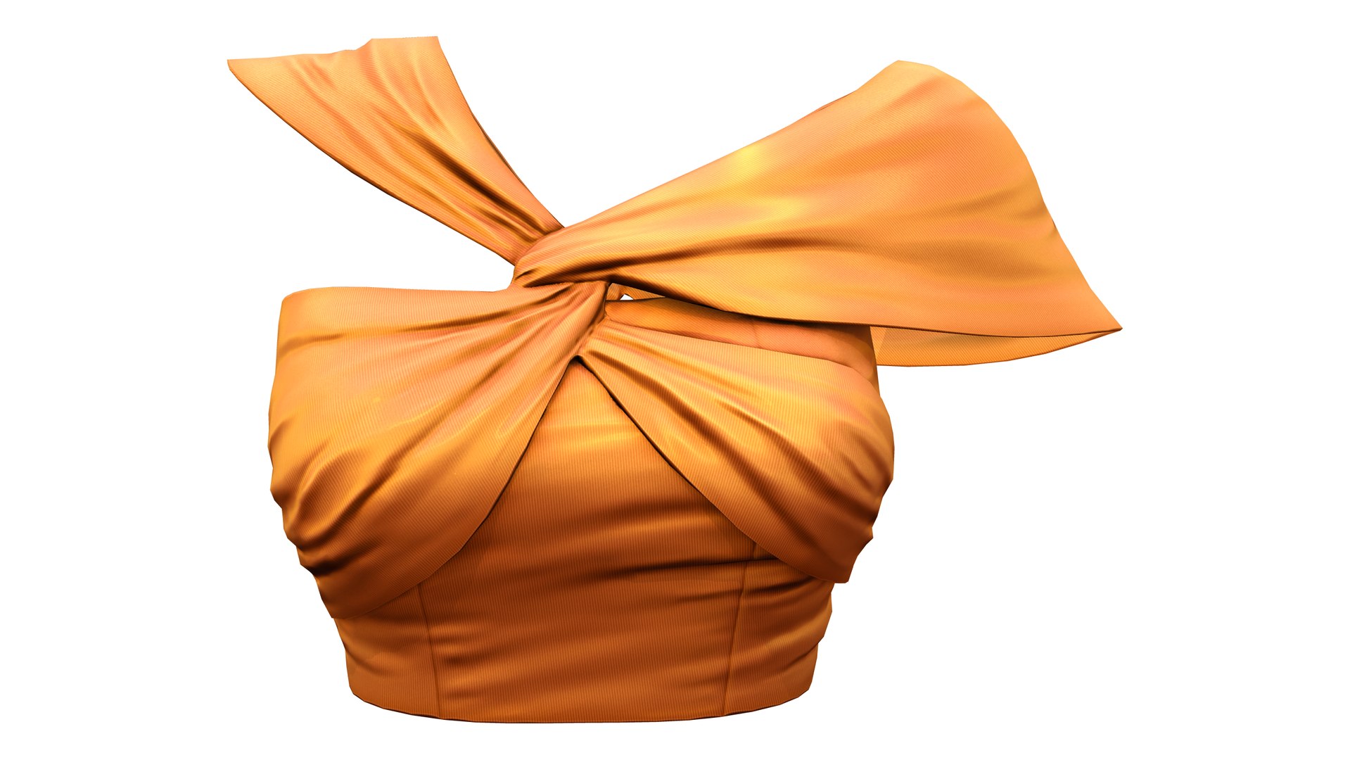 One Shoulder Wrap Interlaced Chest Crop Top 3D Model - TurboSquid 1962251