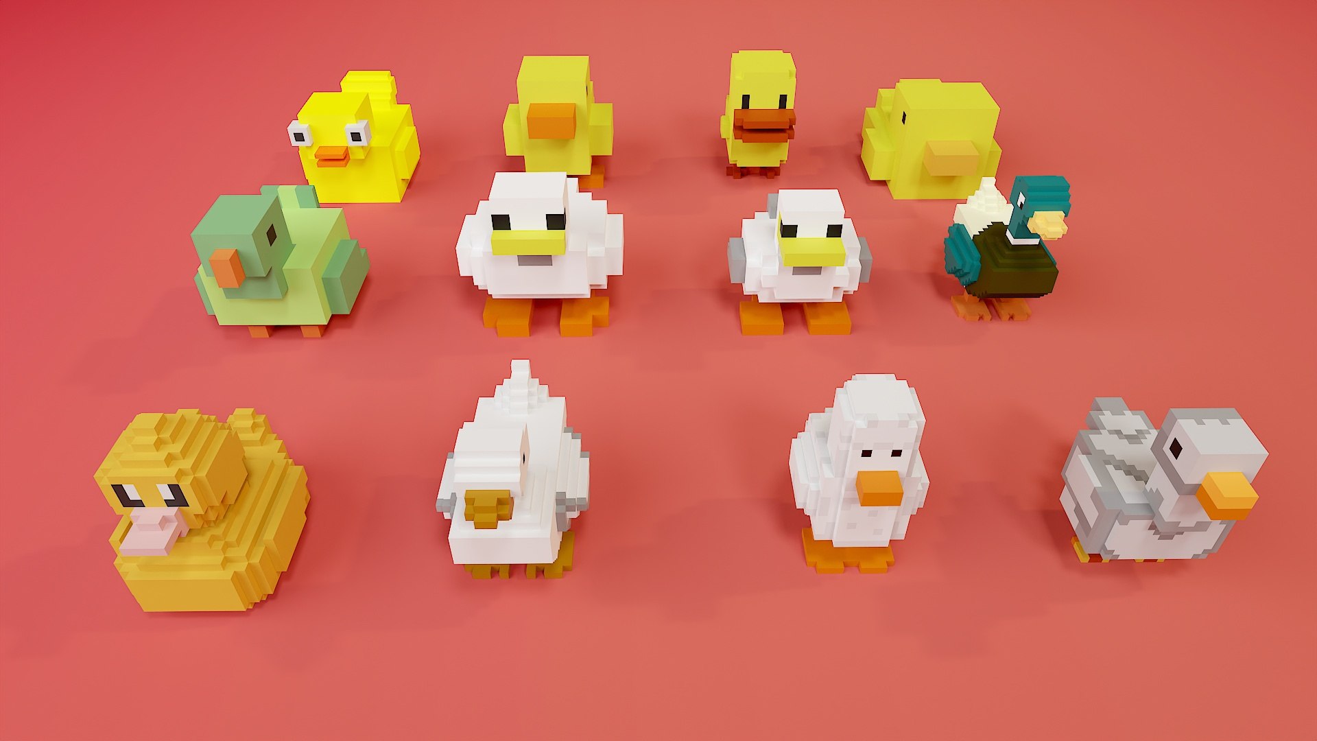 Duck Voxel Art Pack 3d Model 3D Model - TurboSquid 2182431