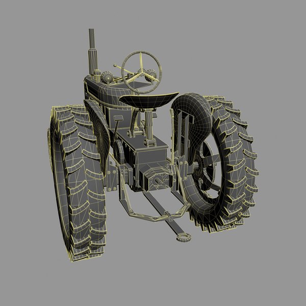 rusty old tractor 3d model