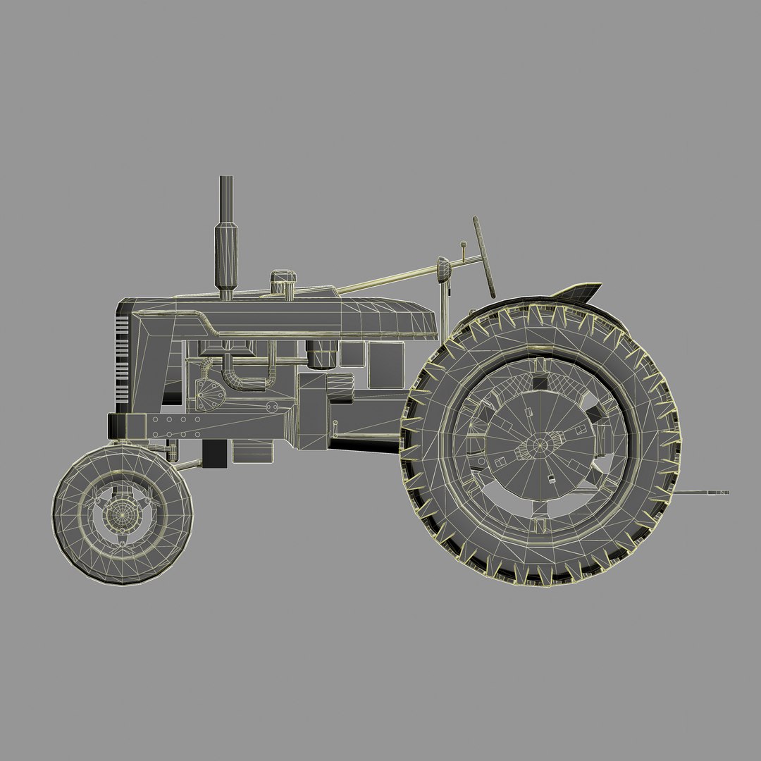Rusty Old Tractor 3d Model