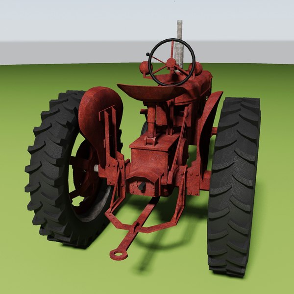 rusty old tractor 3d model