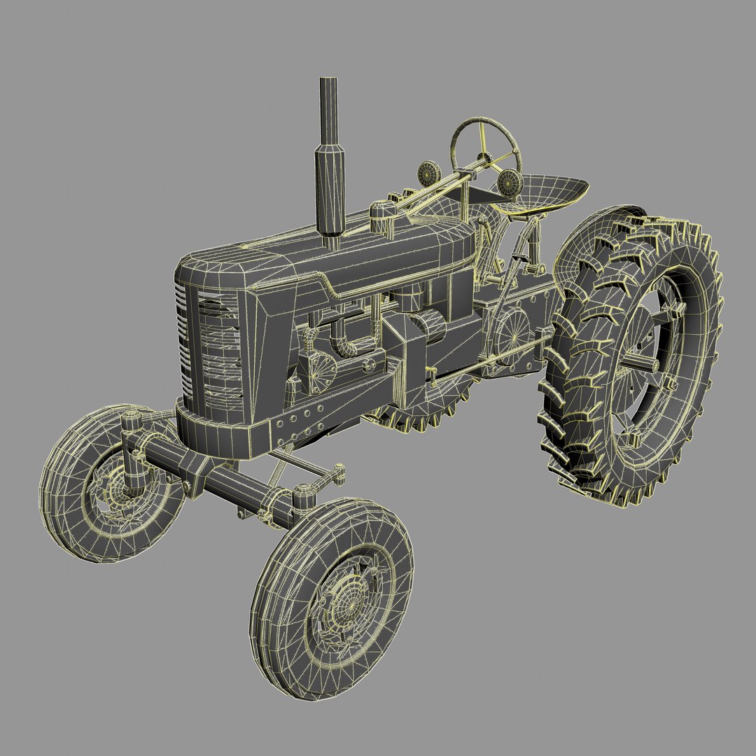 Rusty Old Tractor 3d Model