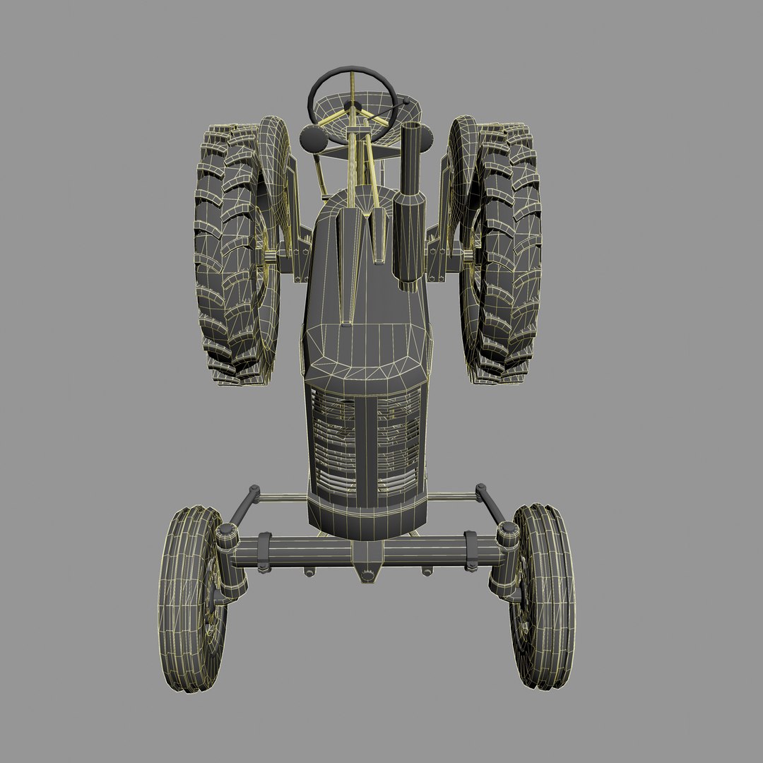 Rusty Old Tractor 3d Model