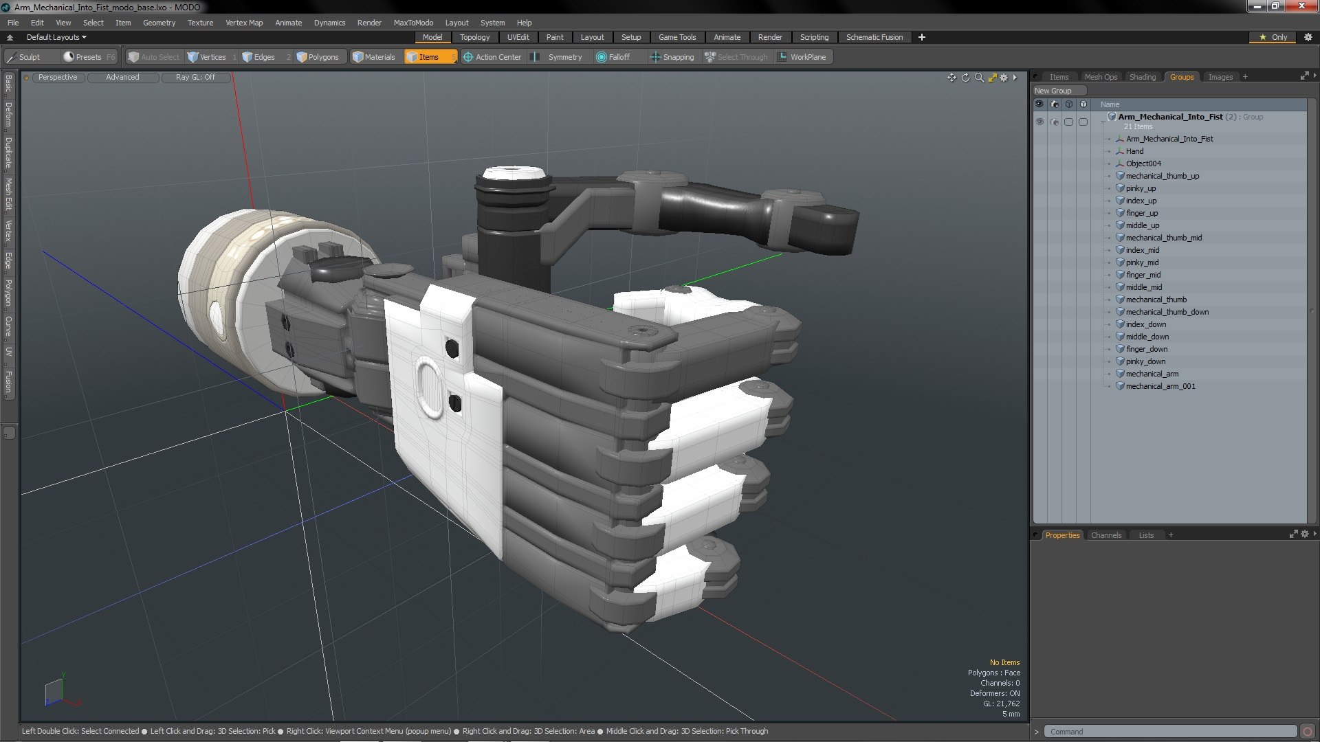 3D Arm Mechanical Into Fist model - TurboSquid 2113793