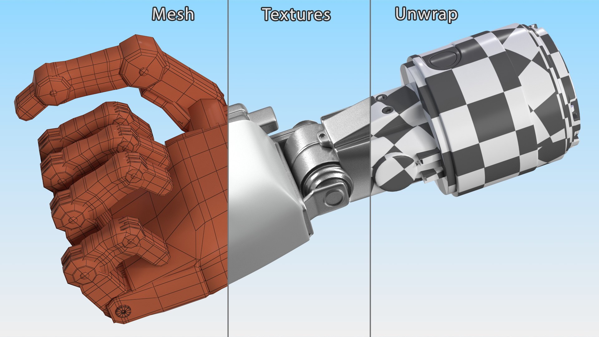 3D Arm Mechanical Into Fist model - TurboSquid 2113793