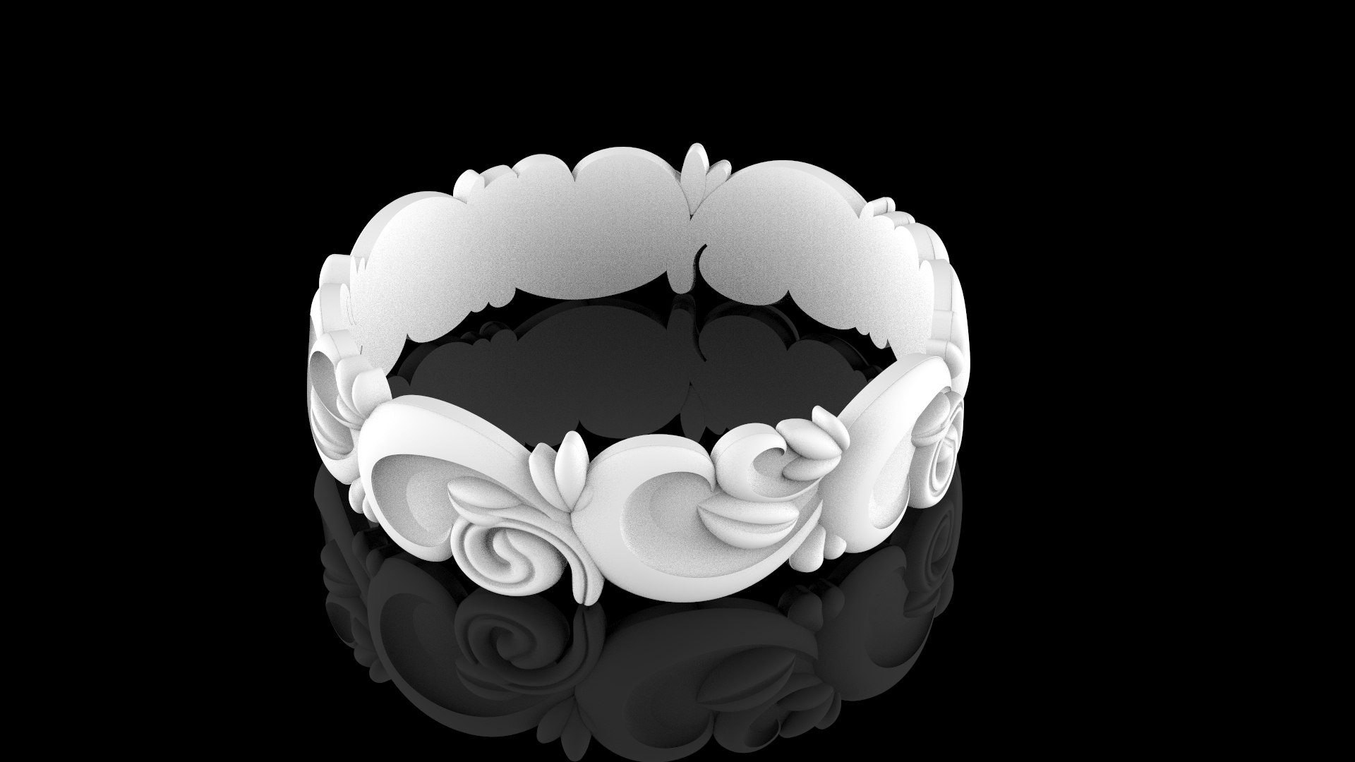 3D Flower Pattern Ring Model - TurboSquid 1634574