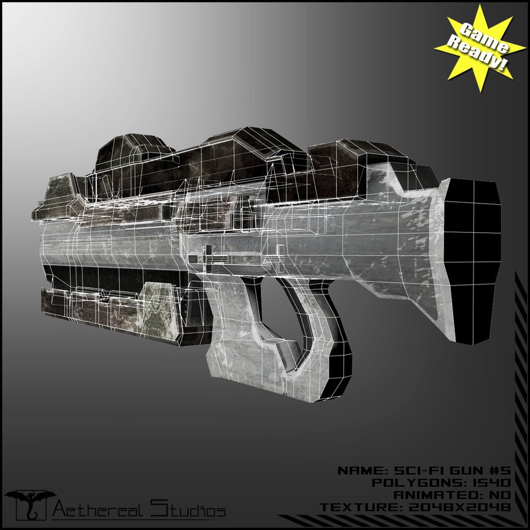 3dsmax Sci-fi Weapon 5 Gun