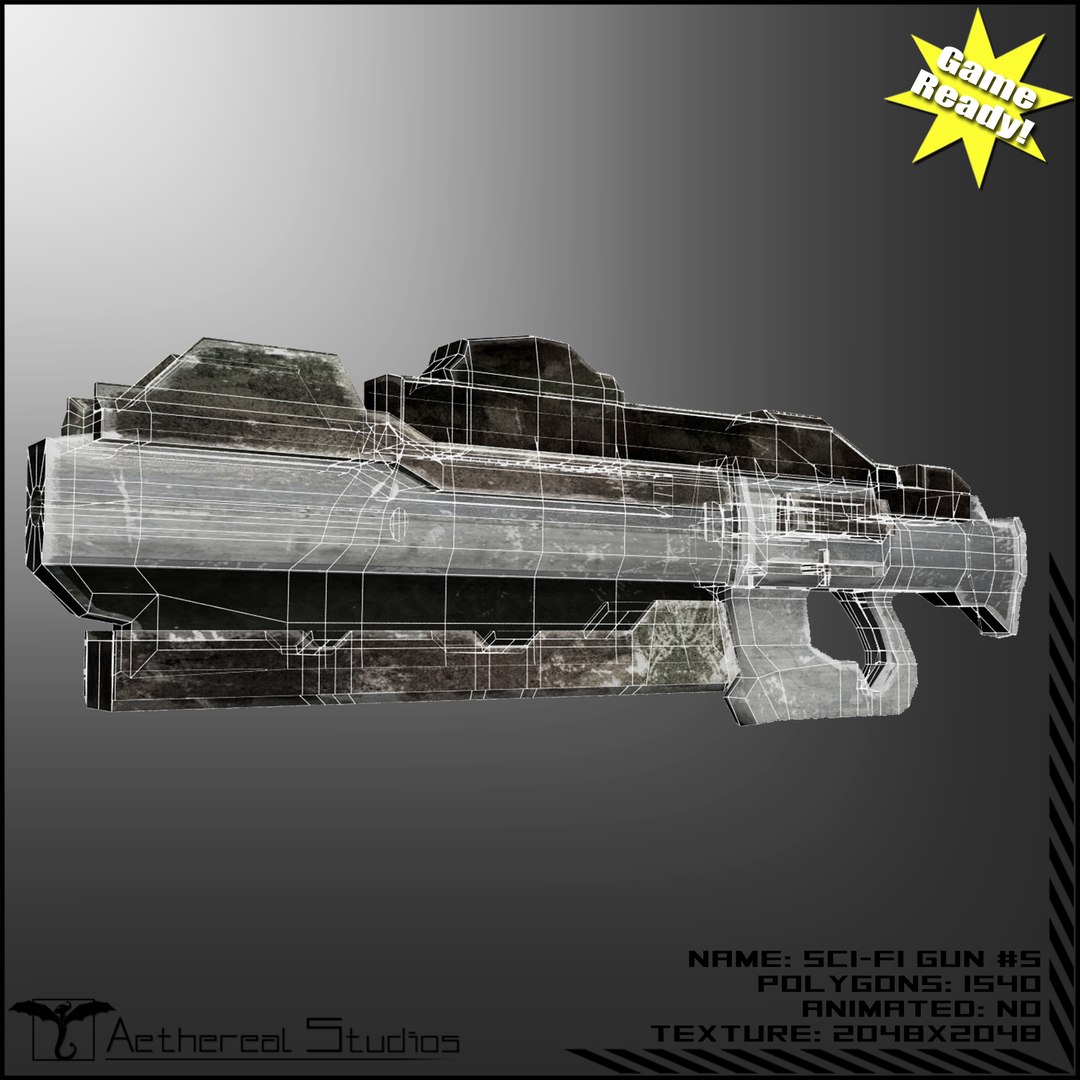 3dsmax Sci-fi Weapon 5 Gun