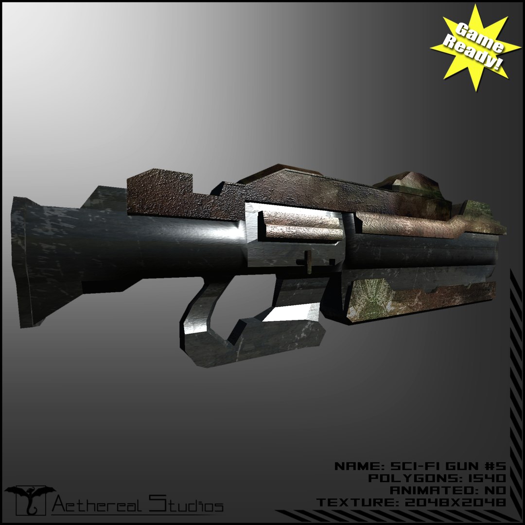 3dsmax Sci-fi Weapon 5 Gun