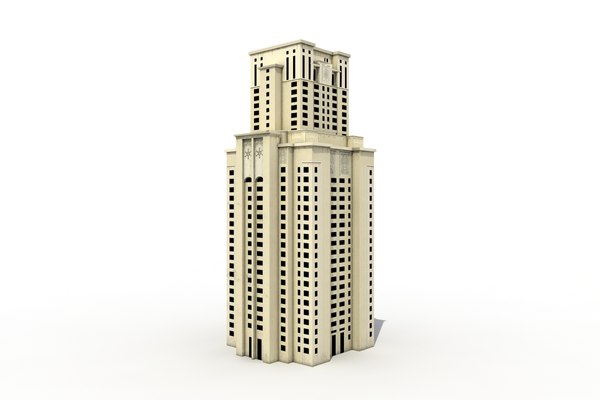 3d tall building oriental model