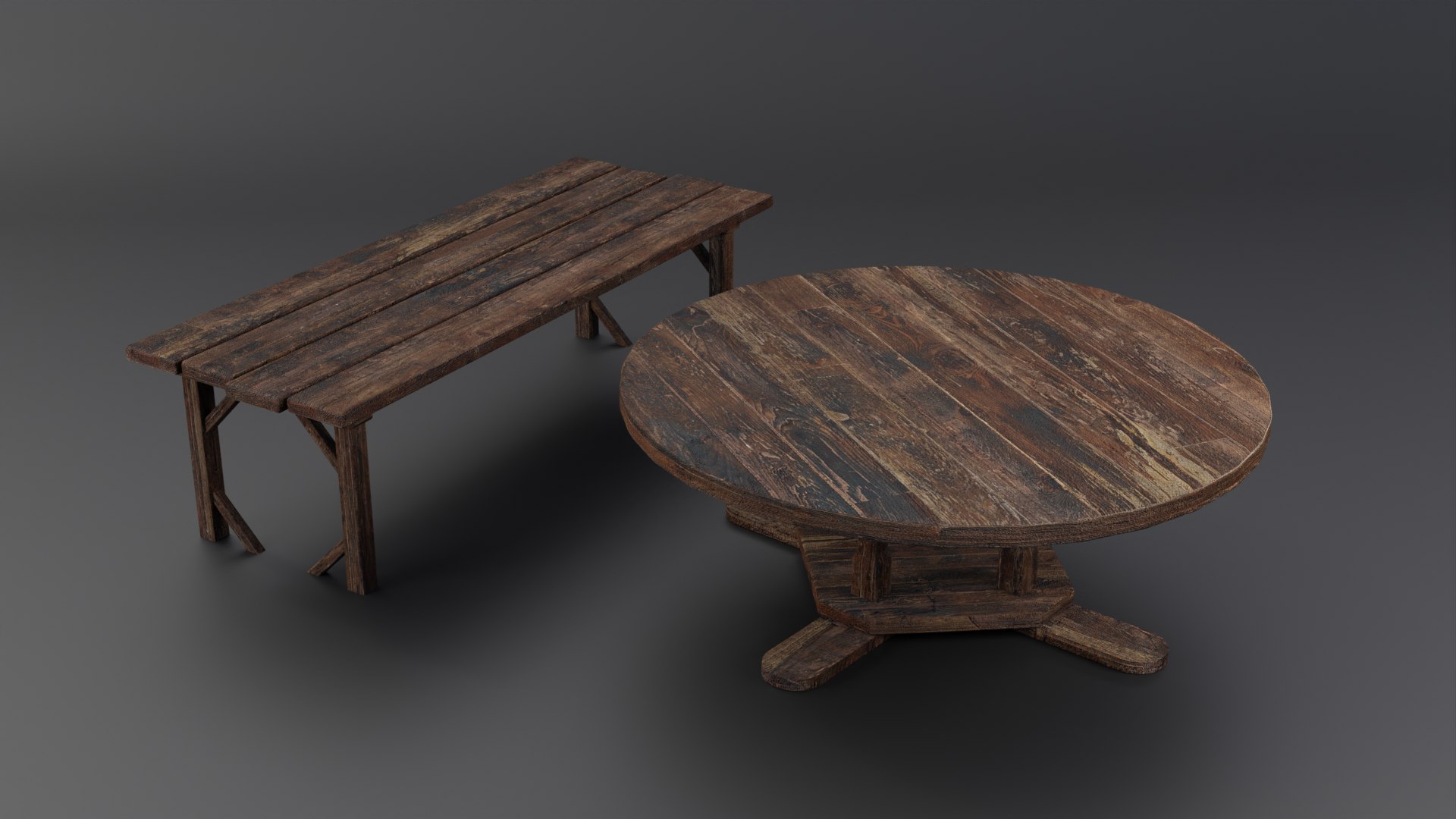 Medieval Tables And Chairs 3D Model - TurboSquid 2091553