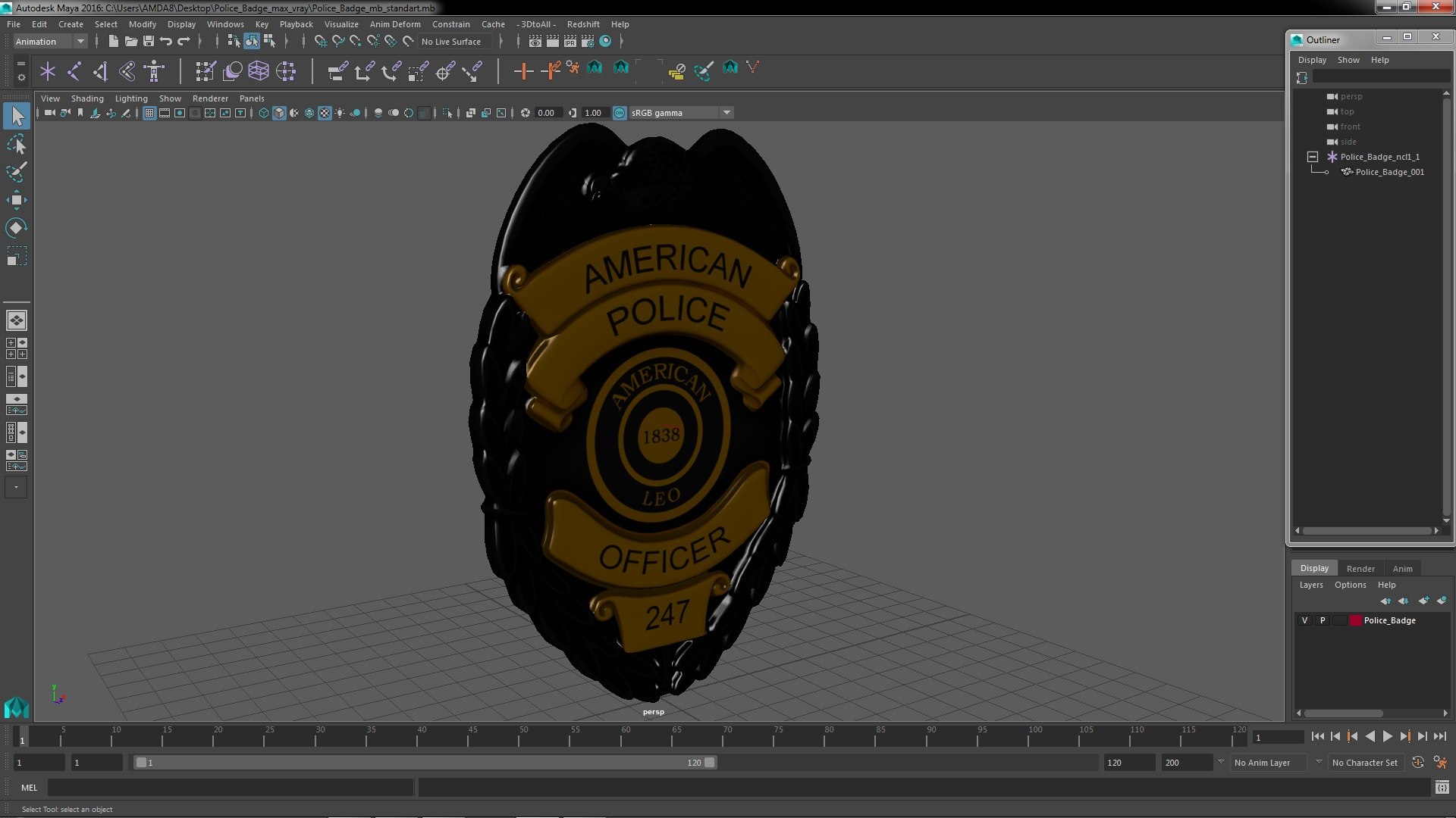 3D Police Badge model - TurboSquid 2161304