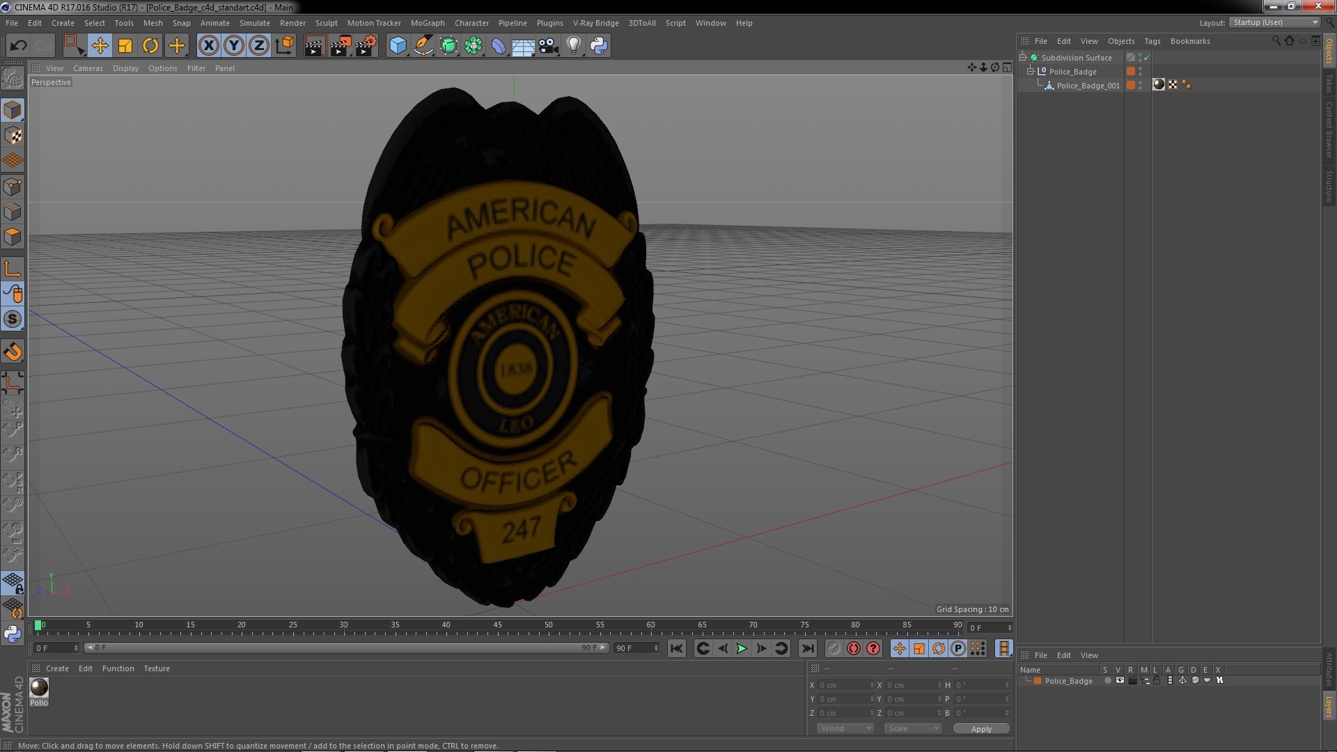 3D Police Badge model - TurboSquid 2161304