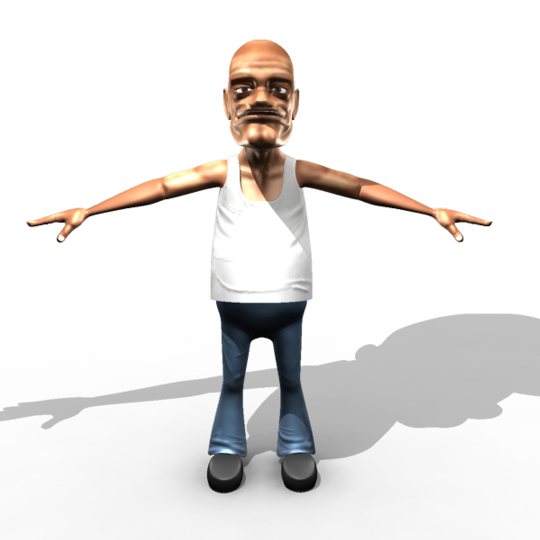 3d Old Hunter Rigged Human Model