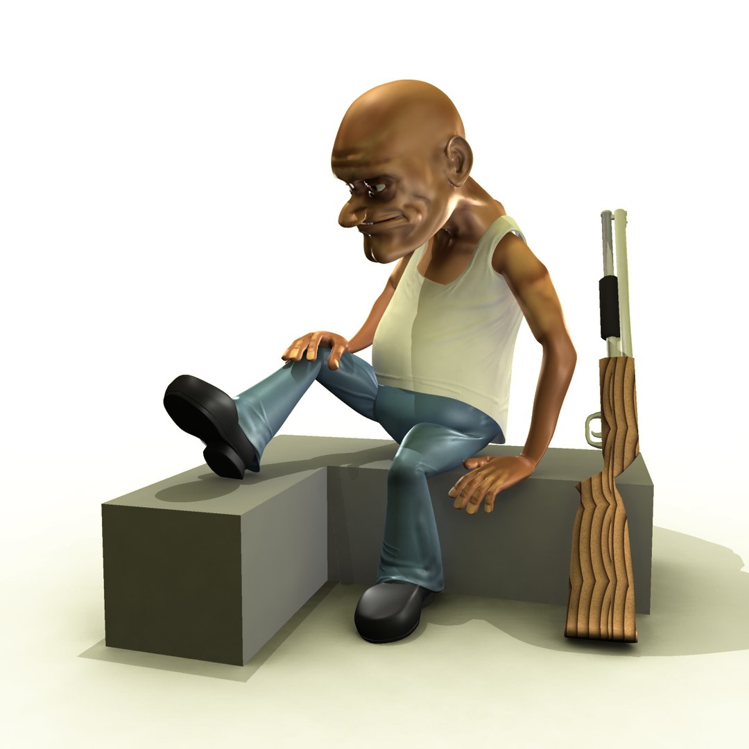 3d Old Hunter Rigged Human Model