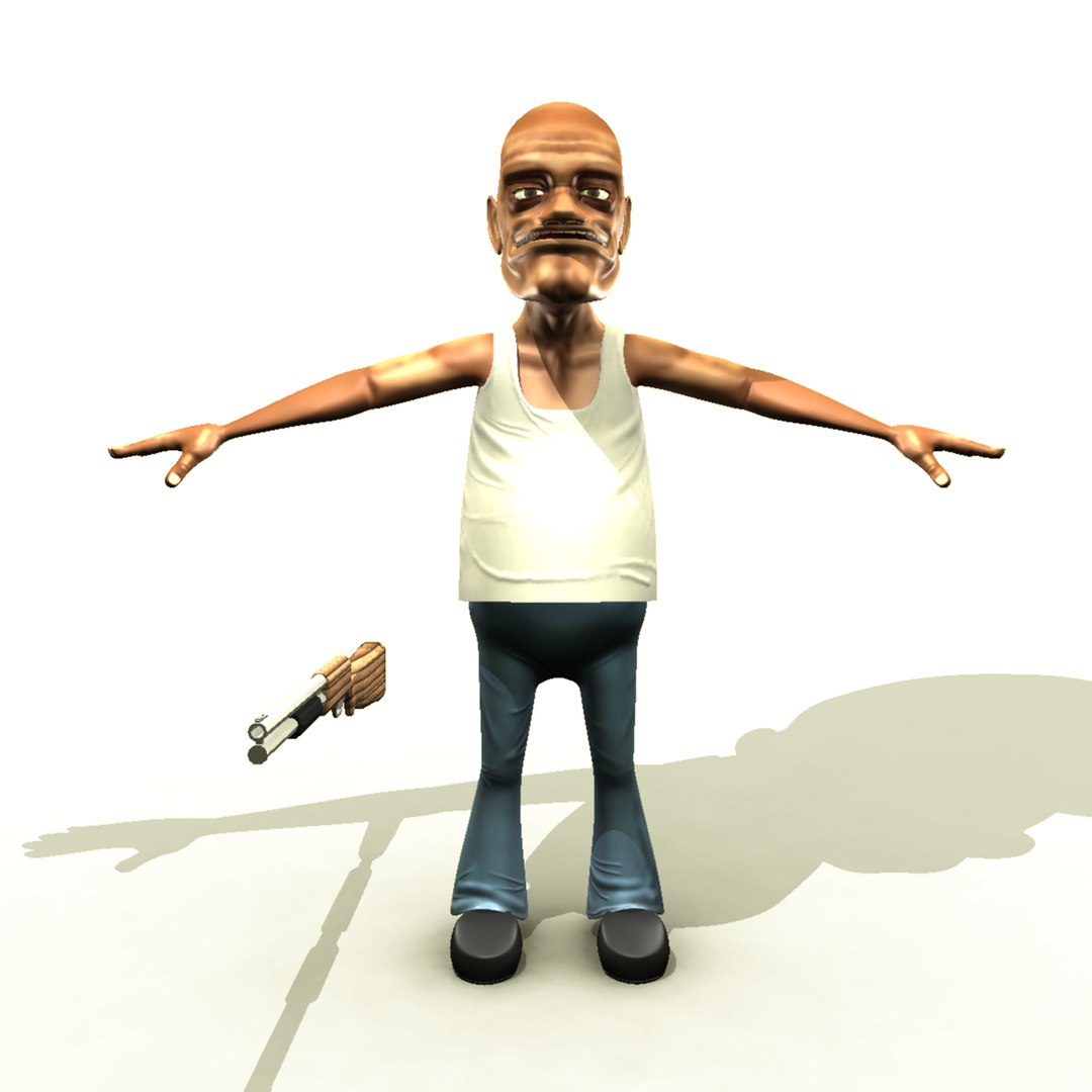 3d Old Hunter Rigged Human Model