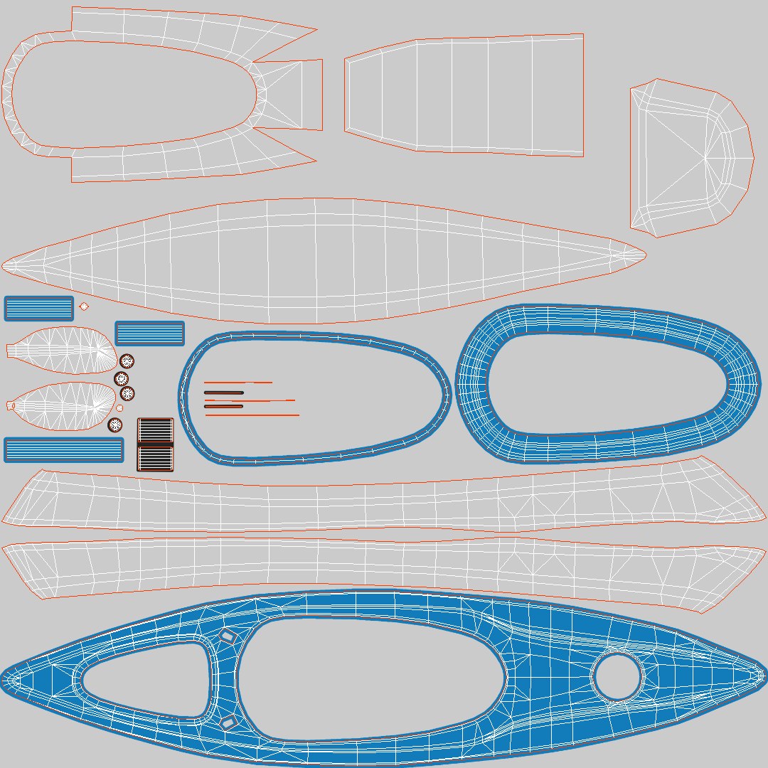 3D Kayak - Game Ready PBR Model - TurboSquid 2320063