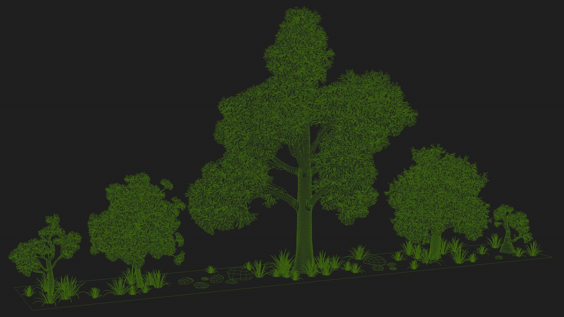 Five trees set R4 3D model - TurboSquid 1876792