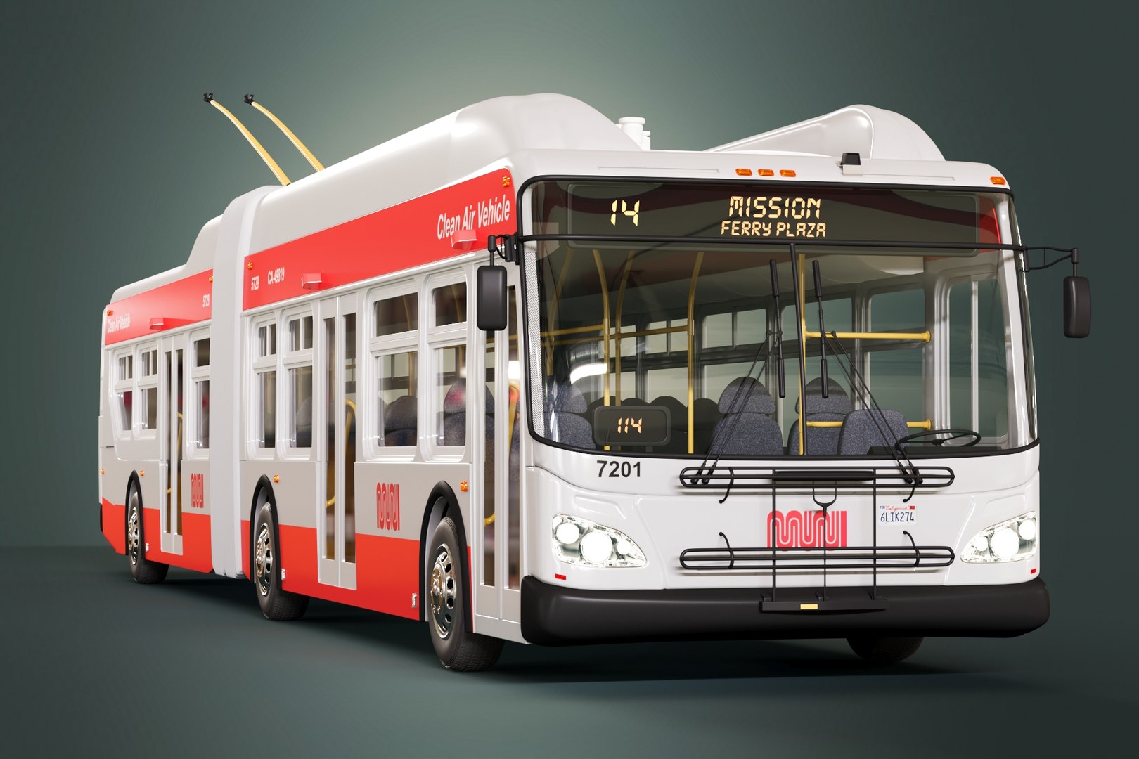San Francisco Trolleybus SFMTA MUNI 3D Model - TurboSquid 1871892