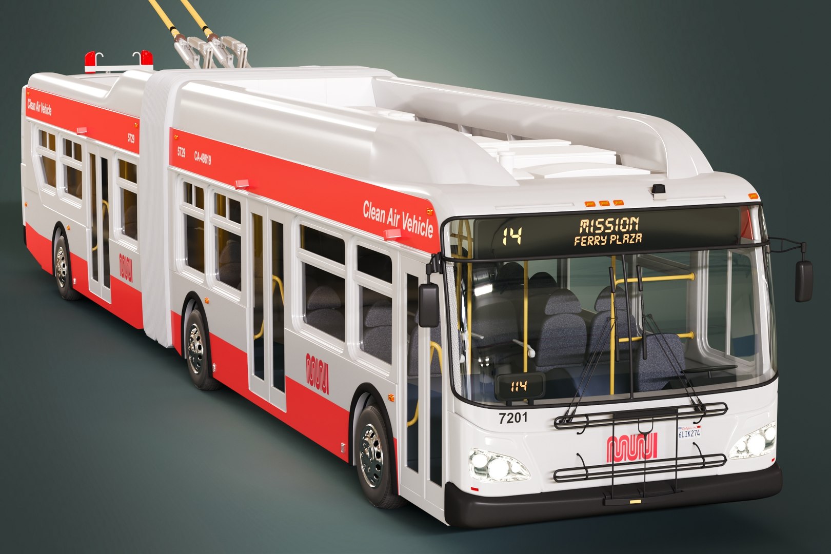 San Francisco Trolleybus SFMTA MUNI 3D Model - TurboSquid 1871892