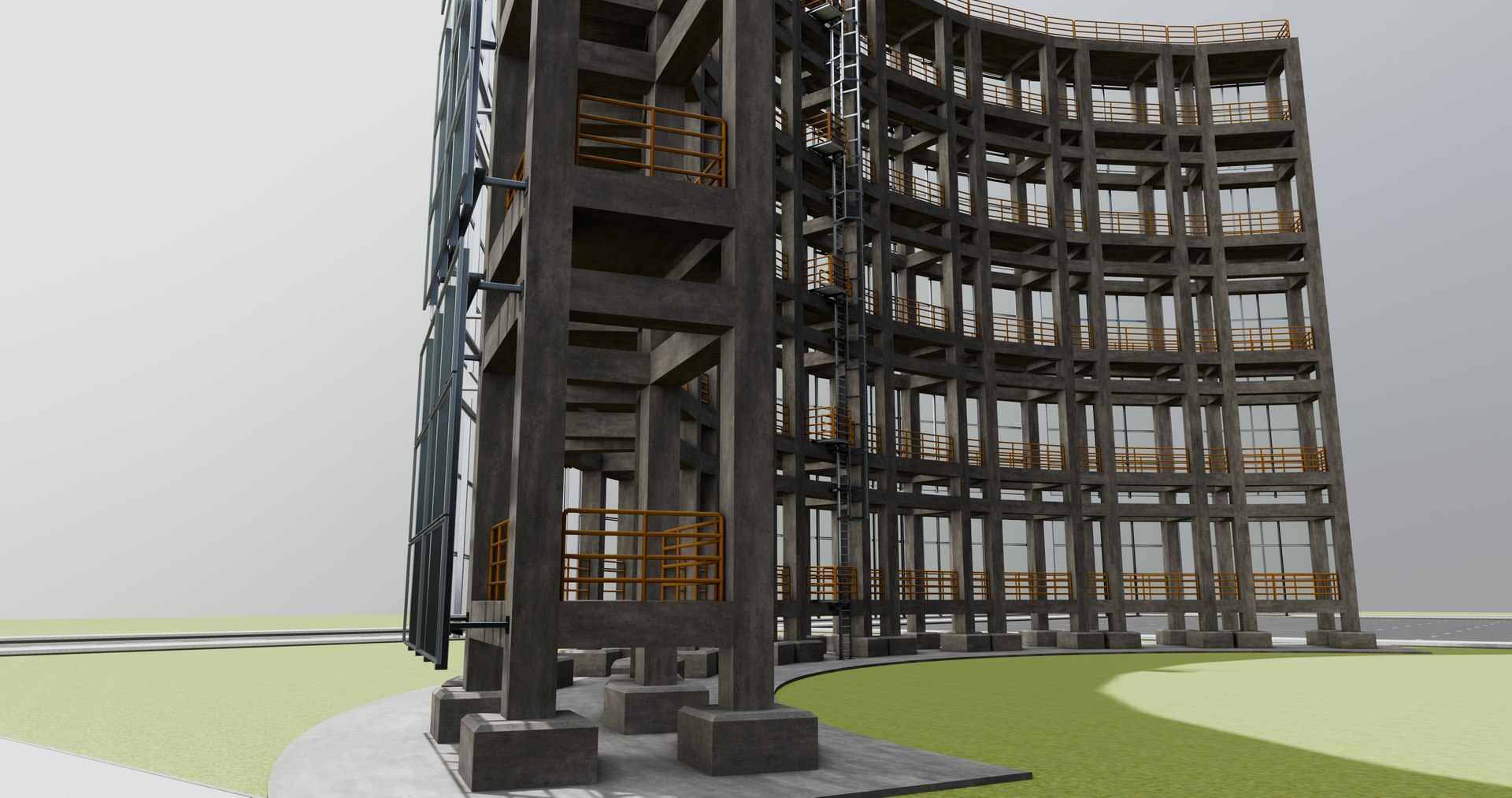 Solar Concrete Tower Type-3 3D Model - TurboSquid 2331339