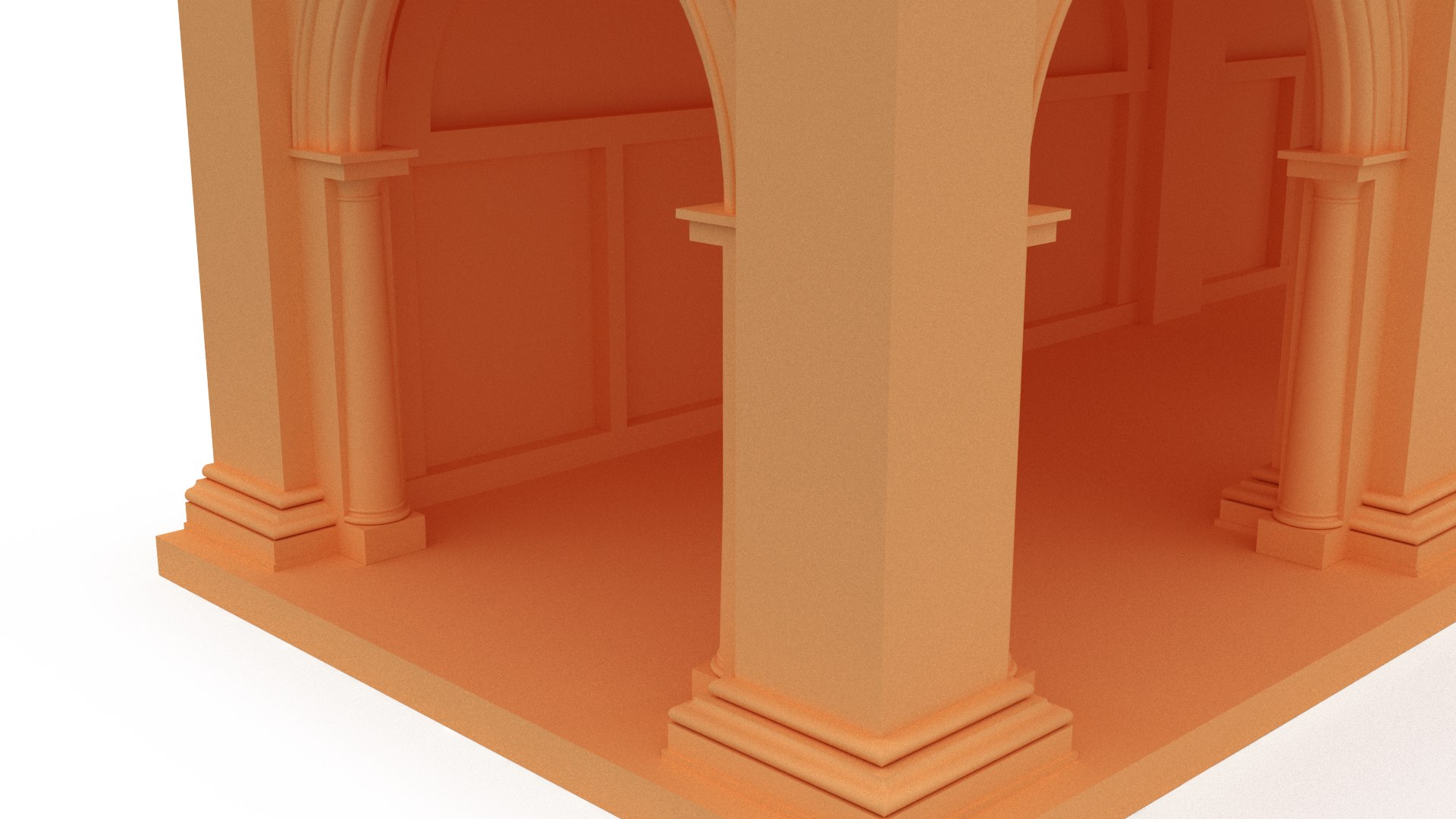 3D Building Front - 4 Arch Sections 008 - TurboSquid 2029831