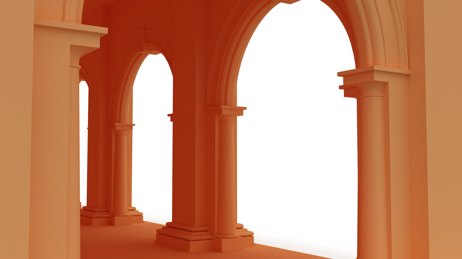 3D Building Front - 4 Arch Sections 008 - TurboSquid 2029831