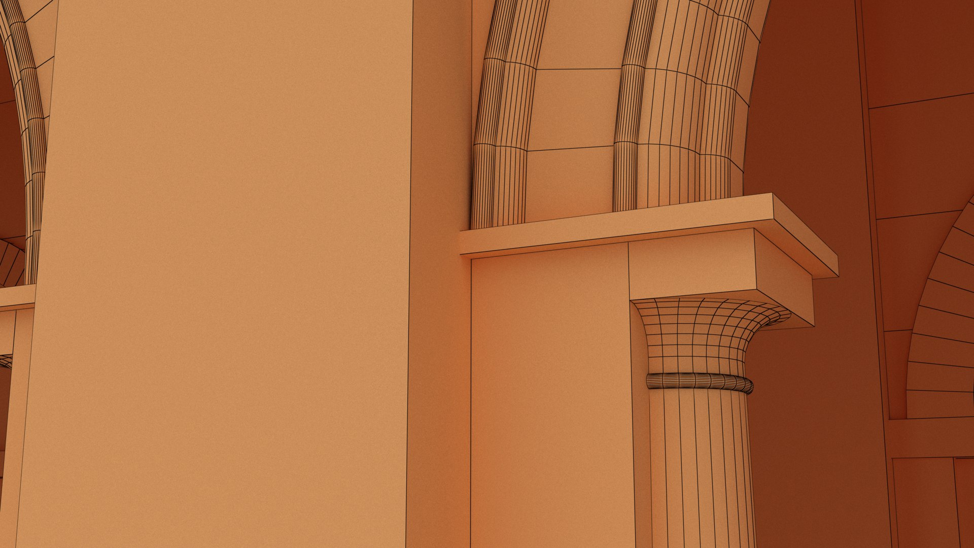 3D Building Front - 4 Arch Sections 008 - TurboSquid 2029831