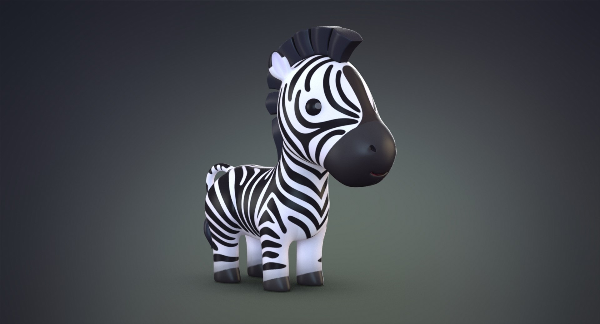 3D Model Cute Cartoon Zebra - TurboSquid 1288224