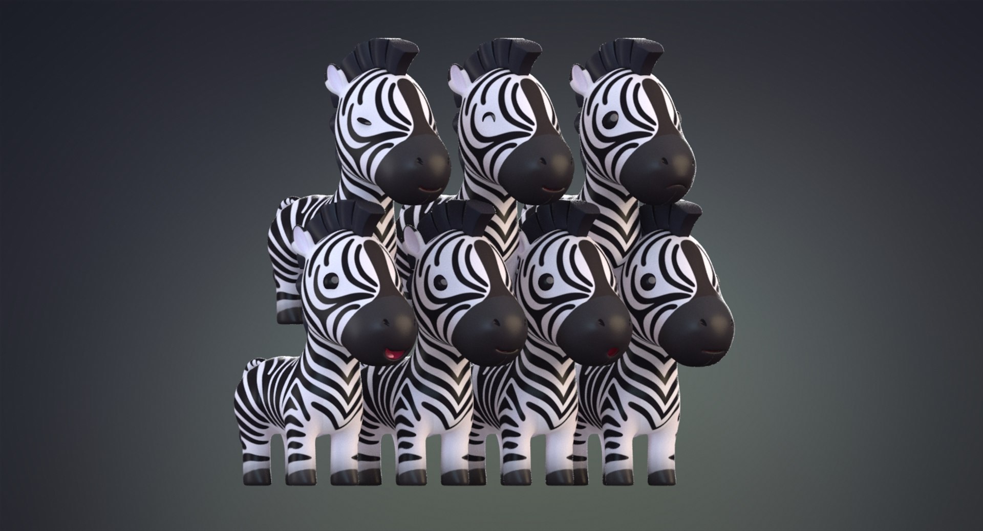 3D Model Cute Cartoon Zebra - TurboSquid 1288224