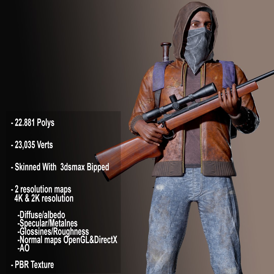 Games Male Survivor Model - TurboSquid 1327394