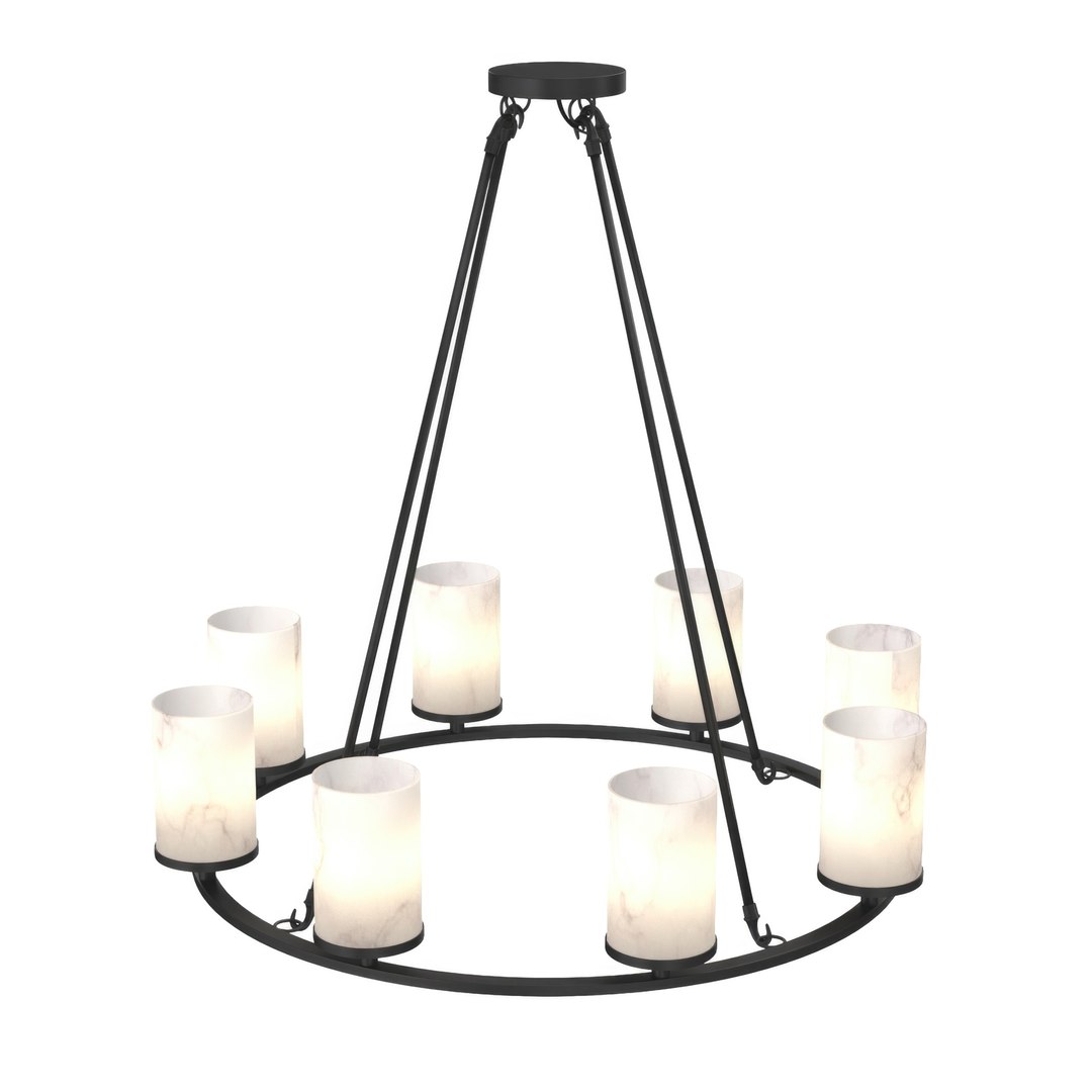 3D Model Windham Round Alabaster Chandelier - TurboSquid 2120067
