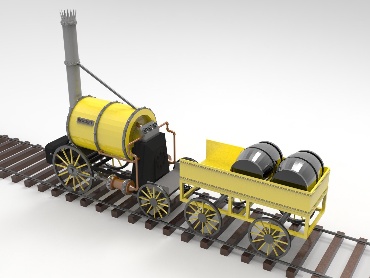 Rocket Locomotive 3D Model - TurboSquid 1831876