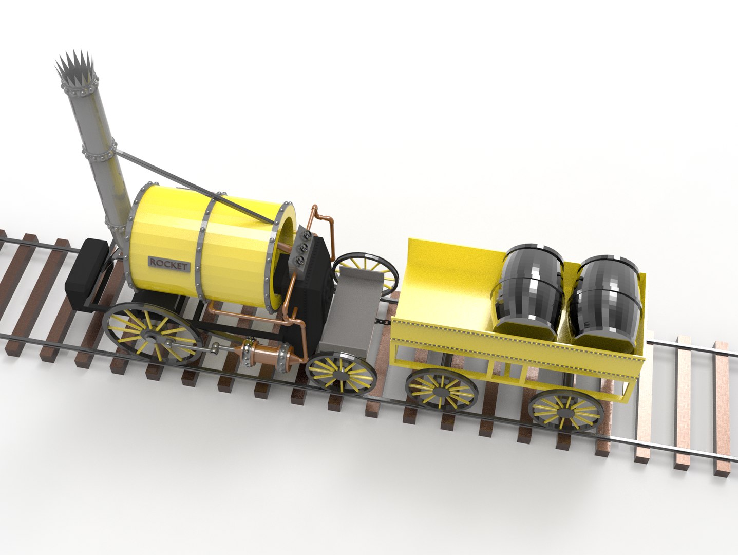 Rocket Locomotive 3D Model - TurboSquid 1831876