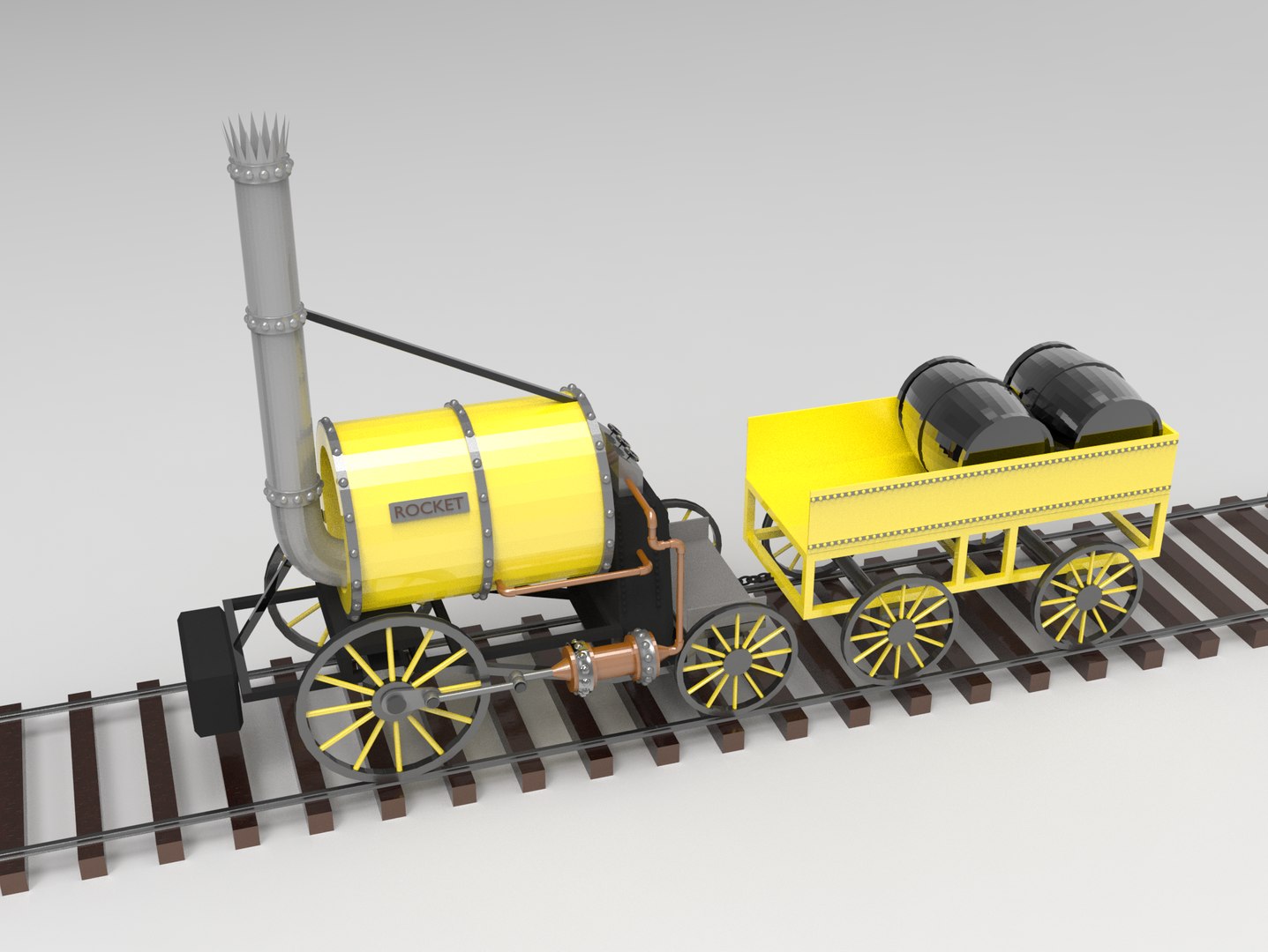 Rocket Locomotive 3D Model - TurboSquid 1831876