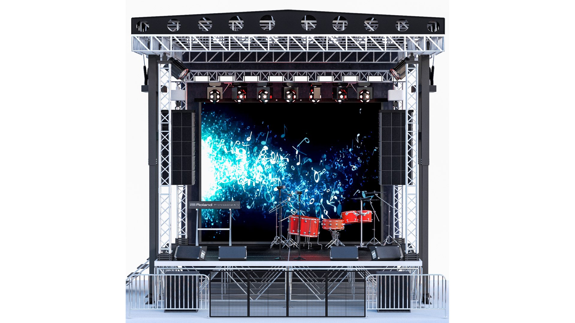 Mini Concert Stage 3 3D Model - TurboSquid 1875313