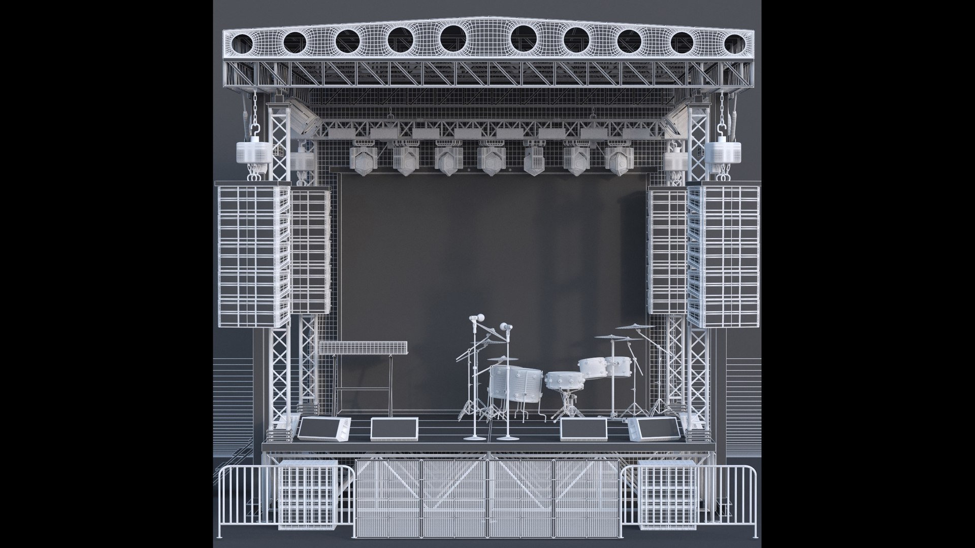 Mini Concert Stage 3 3D Model - TurboSquid 1875313