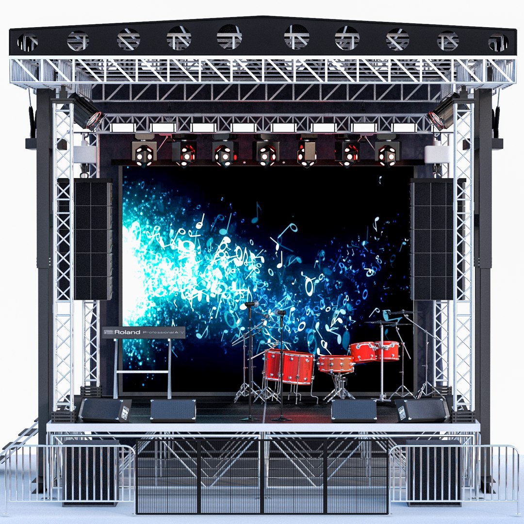 Mini Concert Stage 3 3D model - TurboSquid 1875313