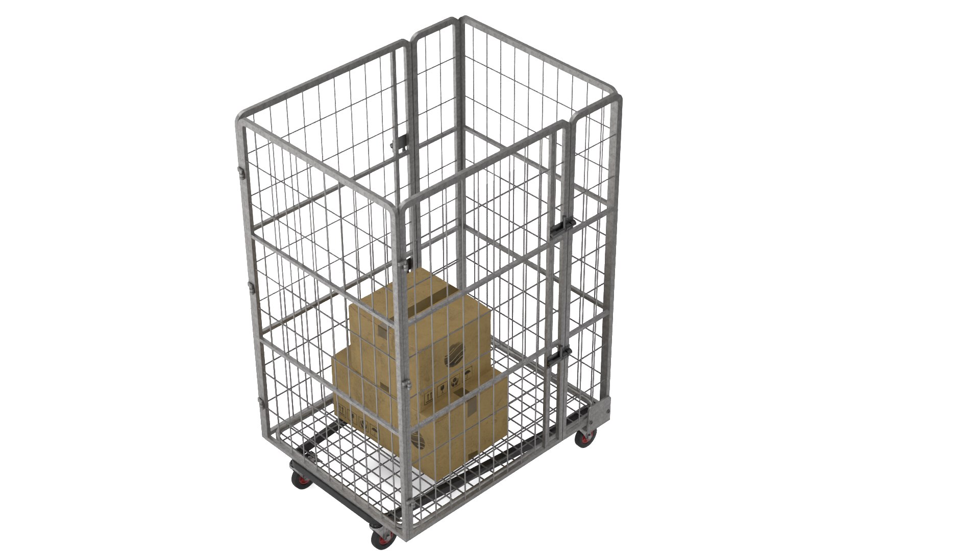 3D Industrial Wire Roll Trolley Silver - TurboSquid 2517754