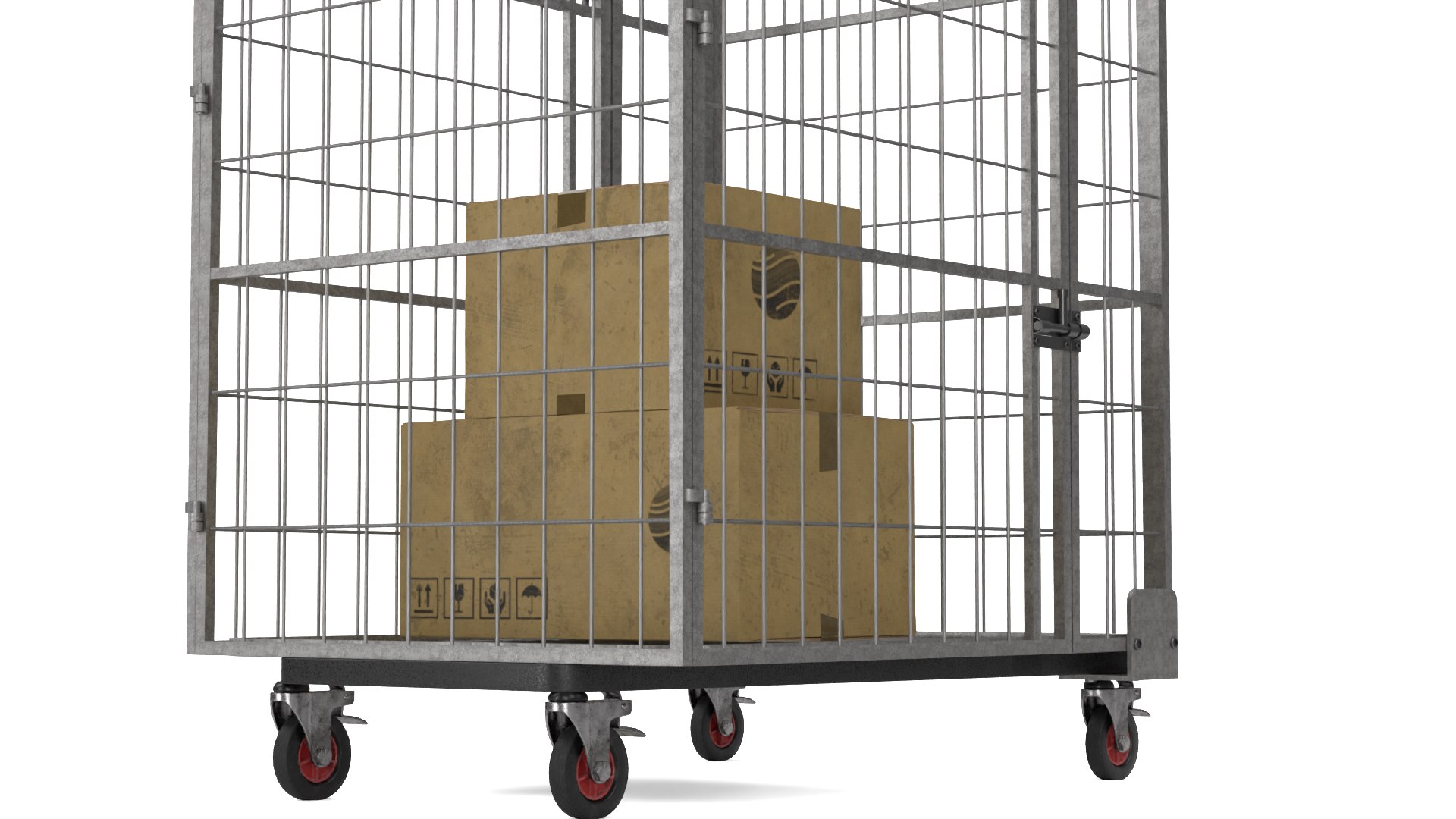 3D Industrial Wire Roll Trolley Silver - TurboSquid 2517754