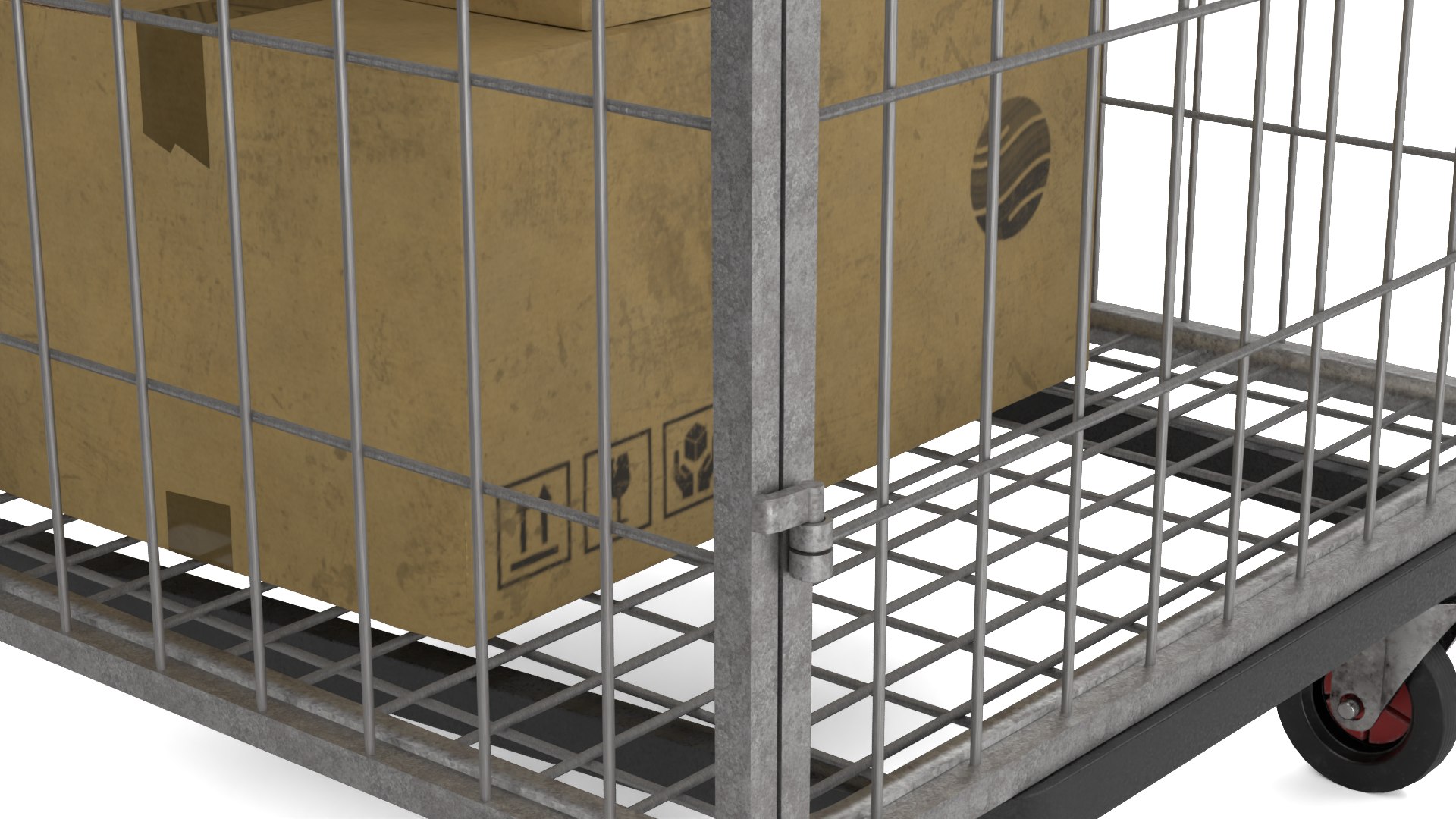 3D Industrial Wire Roll Trolley Silver - TurboSquid 2517754