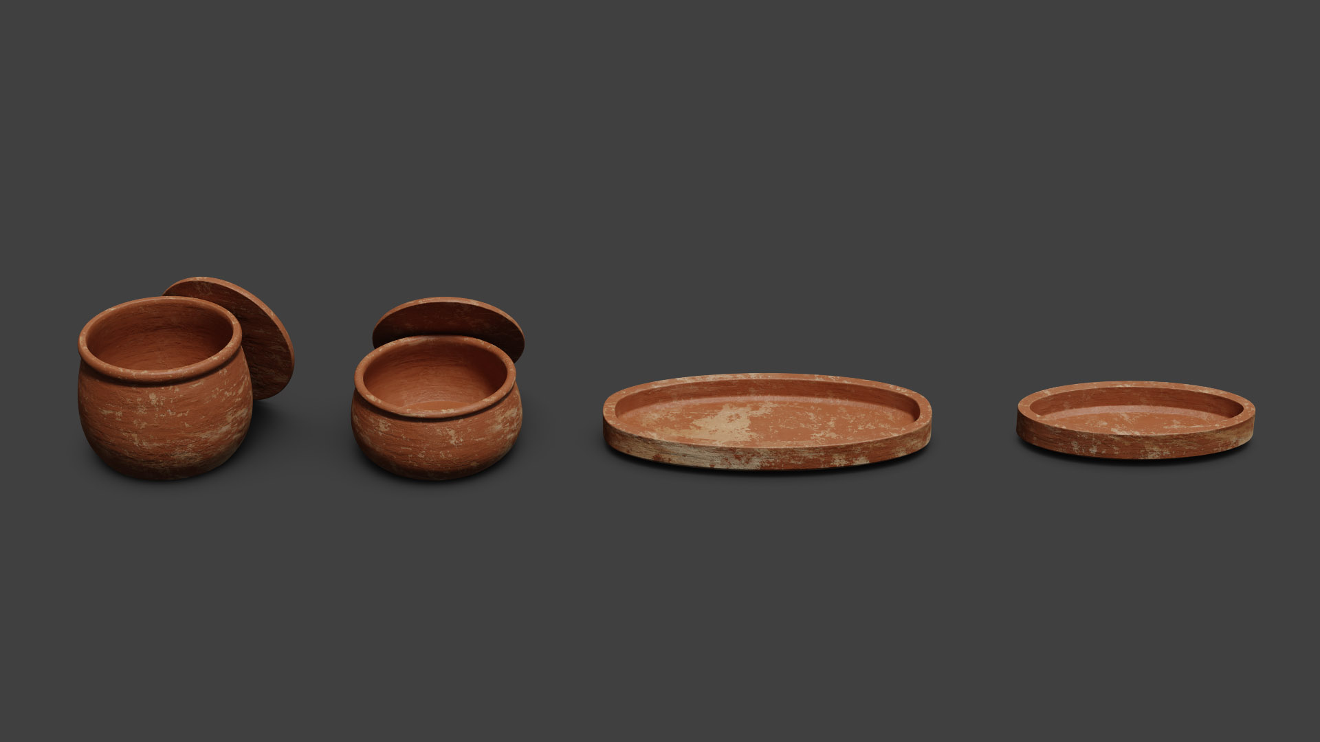 3D Clay Pottery Old - Clay Pot Bundle Model - TurboSquid 1972940
