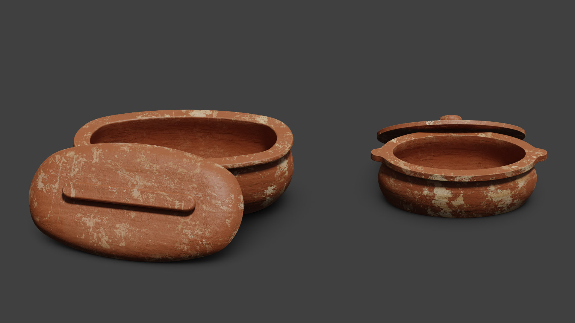 3D Clay Pottery Old - Clay Pot Bundle Model - TurboSquid 1972940
