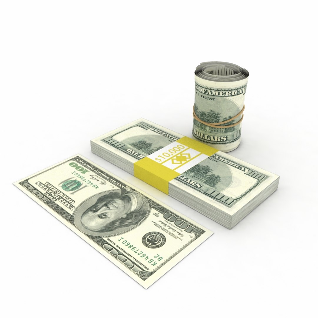 100 Dollar Bills 3d Model