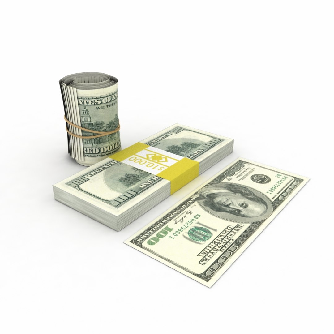 100 Dollar Bills 3d Model