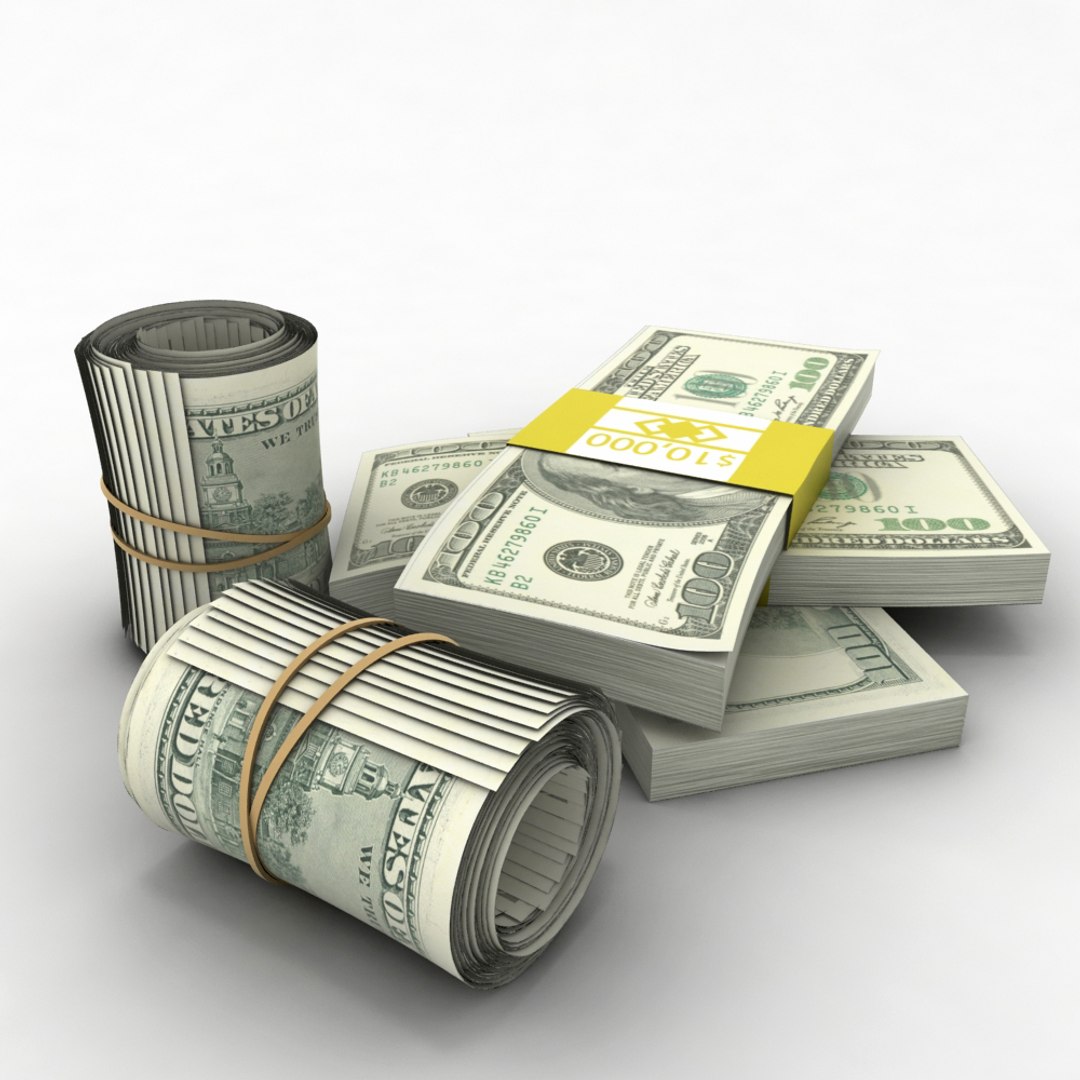 100 Dollar Bills 3d Model