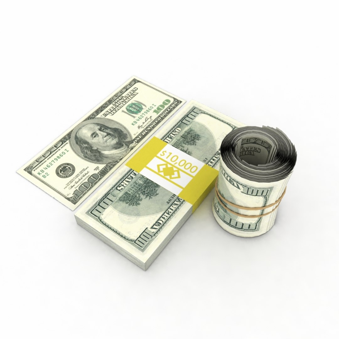 100 Dollar Bills 3d Model