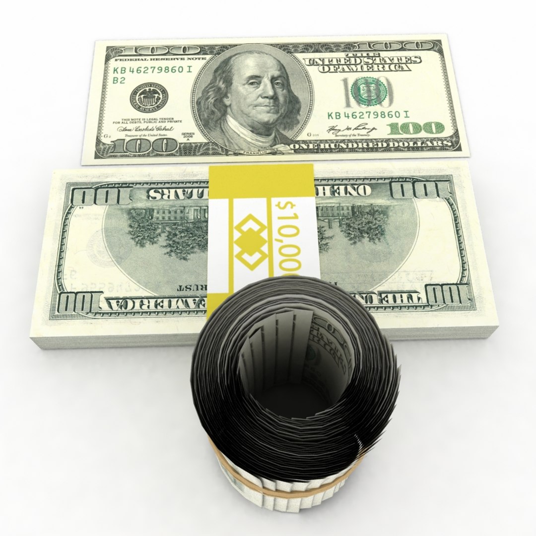 100 Dollar Bills 3d Model