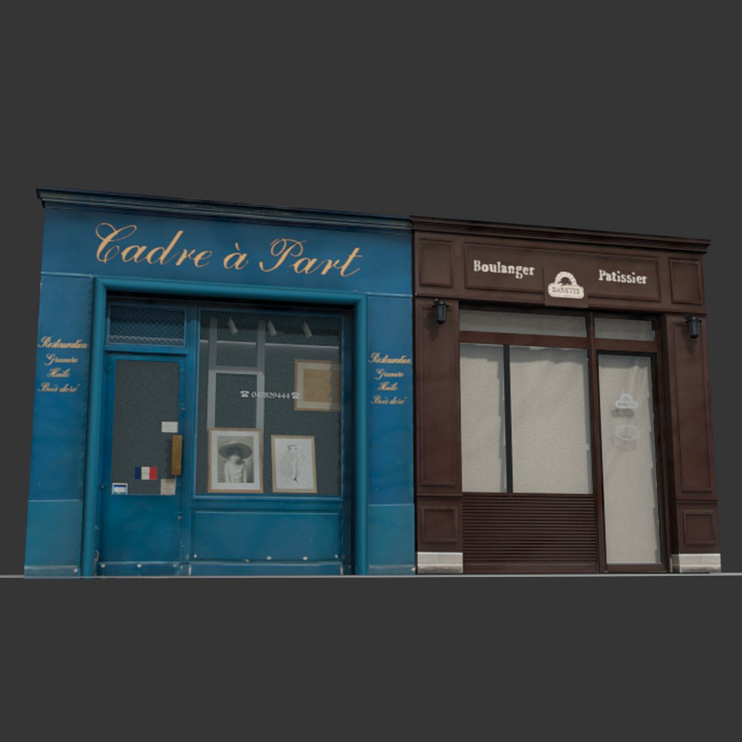 Store facades 3D model - TurboSquid 1639372